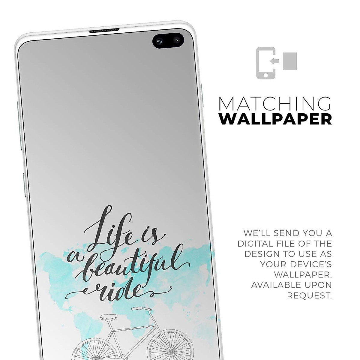 DesignSkinz Life is a Beautiful Ride v2 Protective Vinyl Decal Wrap Skin Cover Compatible with The Samsung Galaxy S20 (Screen Trim & Back Glass Skin)