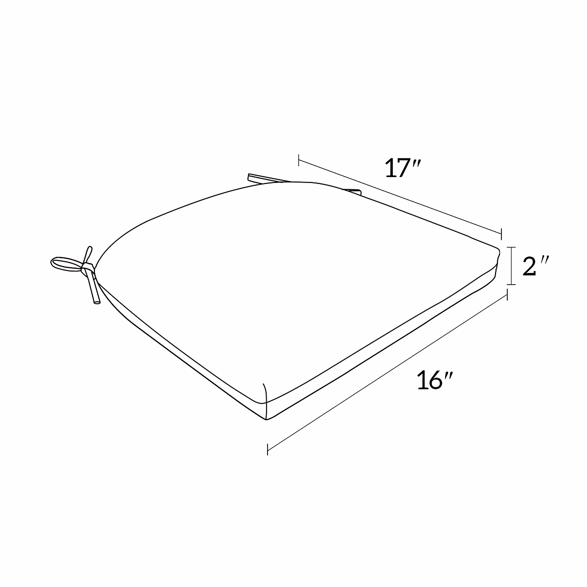ARTPLAN Bright Floral Outdoor/Indoor Seat Cushions Set of 4,17"x16"x2" Patio ChairPad with Ties,Foam Fill,Square Round Corner Weather, Fade Resistant and Replacement,Pattern