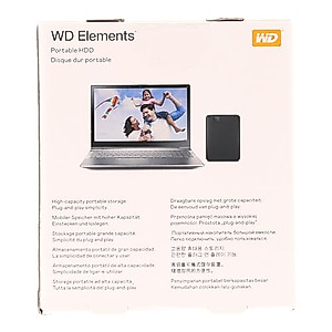 WD 1TB Elements Portable External Hard Drive for Windows, USB 3.2 Gen 1/USB 3.0 for PC & Mac, Plug and Play Ready - WDBUZG0010BBK-WESN
