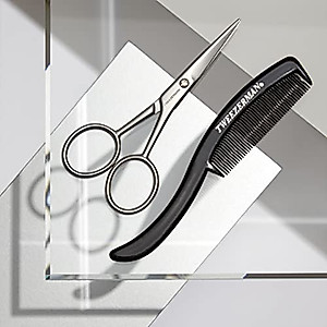 Tweezerman G.E.A.R. Moustache Scissors and Comb Model No. 72031-MG, Black