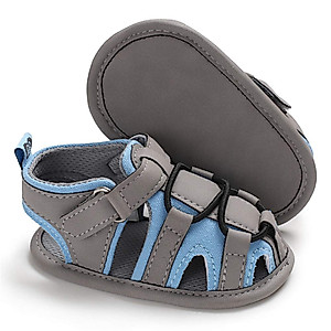 HsdsBebe Infant Baby Boys Girls Summer Beach Sandals Breathable Athletic Anti-slip Soft Sole Newborn First Walker Crib Shoes