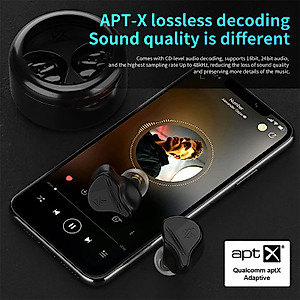 Linsoul KZ VXS TWS 1DD+4BA Hybrid Bluetooth Earphones True-Wireless Headphones Game Sport Earbuds Touch Control Noise Cancelling HiFi Headset