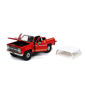 Jada Toys Just Trucks 1:24 1980 Chevy Blazer with Rack Die-cast Car Red, Toys for Kids and Adults