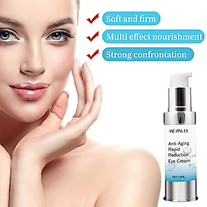 Anti-Aging Under-Eye Cream, Under Eye Bag Cream, Instantly Reduces Dark Circles and Puffiness by VICVINUEL, Peptides & Vitamin E for All Skin Types (0.5 FL OZ).