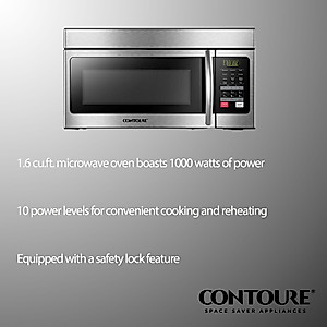 CONTOURE RV Convection Microwave 1.6 cu.ft. | 1000W Power | 4 Auto-Cook Menus | LED Display | Easy Install | RV-500-OTR