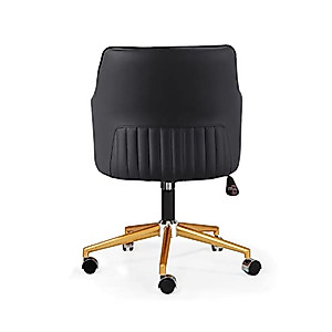 Klarel Nest Office Home Desk Chair, Black and Gold