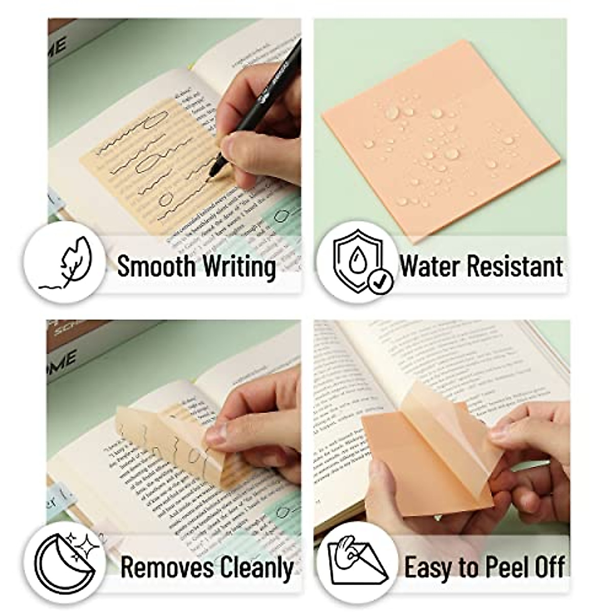 Mr. Pen- Transparent Sticky Notes, 200 pcs, Pastel Colors, See Through Sticky Notes, Sticky Notes Transparent, Sticky Notes Clear, Annotation Sticky Notes, Bible Sticky Notes, Sticky Notes for Books