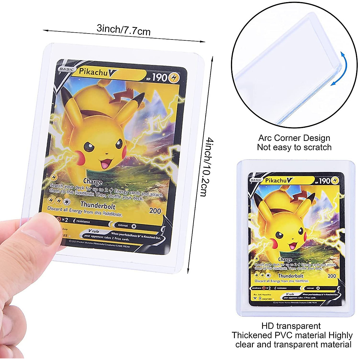 YEIO Top Loaders for Cards,Hard Card Sleeves PVC Trading Card Holder Clear Protective Sleeves Holder for Baseball Card,Sports Cards, Trading Card, Game Card 3 x 4 Inch (30 Pcs+50 Penny Sleeves)