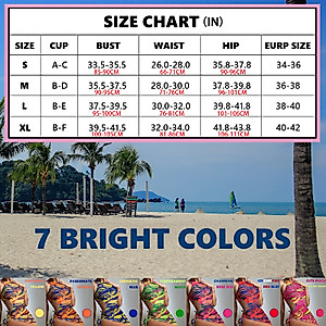 3 Piece Swimsuits for Women Padded Floral Print String Bikini Sets Bathing Suit Set Sexy Cutout High Neck Mesh Beach Cover Up Red