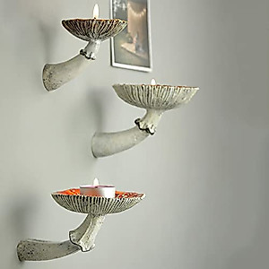 3Pcs Mushroom Hangers, Mushroom Shelves, Wall Mounted Whimsical Mushrooms, Wall Mounted Trays Available for Bedroom, Bathroom, Kitchen.