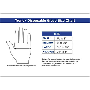 TRONEX 1000 Pcs XS - XL Natural Rubber Latex Disposable Gloves Powder-Free Textured Food Safe White XL - XS Latex Gloves