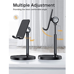 LISEN Cell Phone Stand, Angle Adjustable Phone Stand for Desk for iPhone 15 Pro Max
