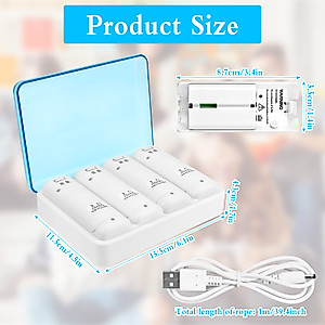 4-in-1 Charging Station for Wii & Wii U Remote Controller, 4 Pcs Rechargeable 2800 mAh Battery Packs with USB Cable Compatible for Wii/Wii U Remote Game Contoller (White)