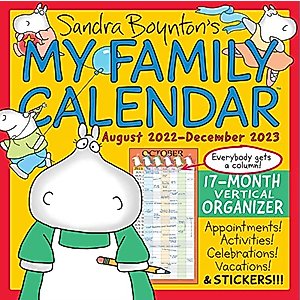Sandra Boynton's My Family Calendar 17-Month 2022-2023 Family Wall Calendar