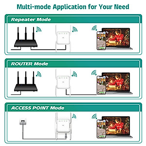 AILIYZ WiFi Extender, WiFi Booster to Extend Range of WiFi Internet Connection, Indoor and Outdoor Repeater Signal Booster, Up to 1200Mbps Speed Dual Band 2.4G/5G WiFi Repeater (White)