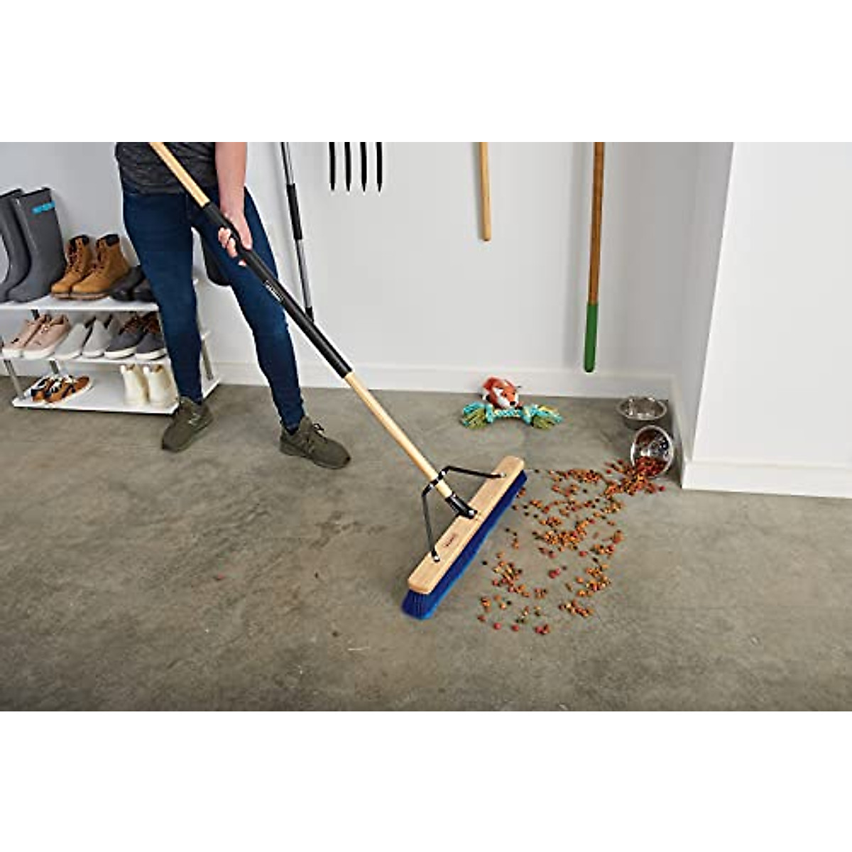 Harper 20201044 24 in. Indoor/Outdoor Dry All-Purpose Push Broom with Dual Bristles, for Dust, Gravel, Debris