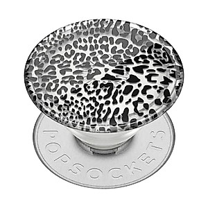 PopSockets Plant-Based Phone Grip with Expanding Kickstand, Eco-Friendly PopSockets for Phone - Translucent Black Leopard
