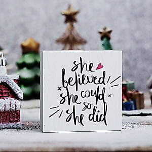 Inspirational Graduation Friendship Gifts Encouragement Gifts for Best Friends Spiritual Gifts for Women Farmhouse Wooden Box Sign for Home Office Bedroom Living Room Shelf Desk Table Decoration