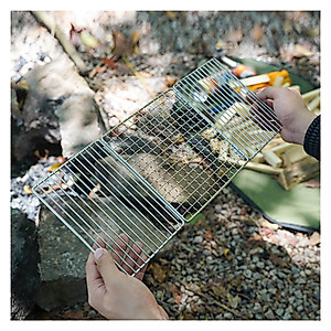 ZICANA BBQ Grill Stainless Steel Barbecue Grill Rack Cooking Foldable BBQ Grill Stand with Storage Bag Outdoor Accessories Picnic Picnic