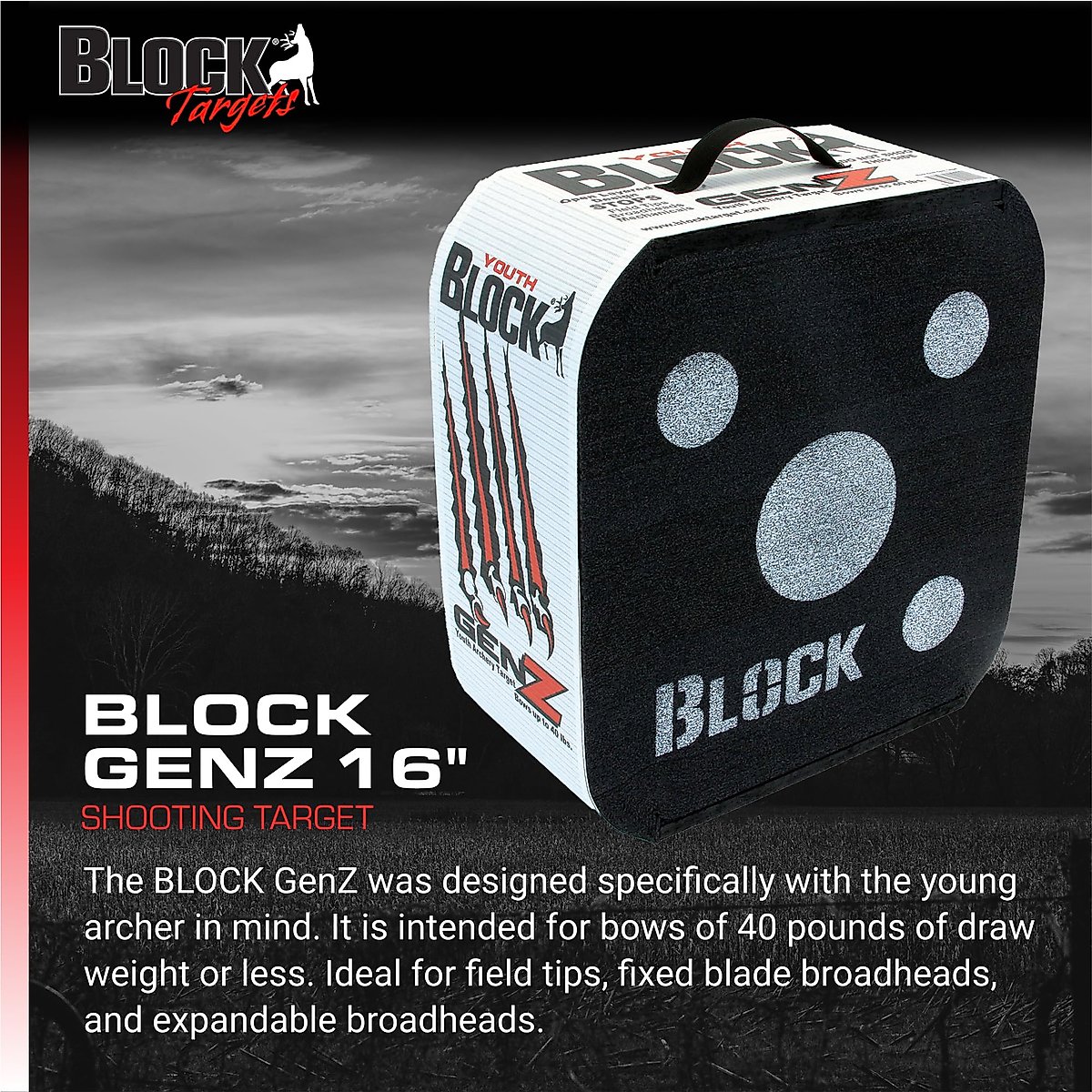 Field Logic Youth Block GenZ Open Target Multi-Color, 16 Inch