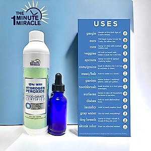 12% Hydrogen Peroxide Medical Food Grade - 8 oz Bottle with 1 Bottle Dropper - Reconmended by The One Minute Cure Book.