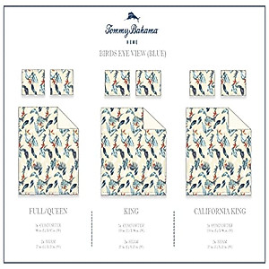 Tommy Bahama - Queen Comforter Set, Cotton Bedding with Matching Shams & Bedskirt, All Season Home Decor (Birdseye View Blue, Queen)