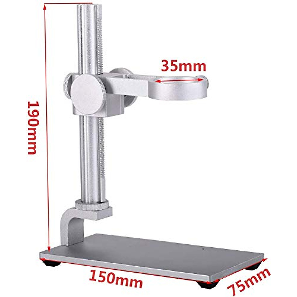 HAYEAR USB Endoscope Magnifier Digital Microscope Camera Solid Base Stand 35mm Ring Holder Support All Aluminum Alloy Down and Up Adjust Portable