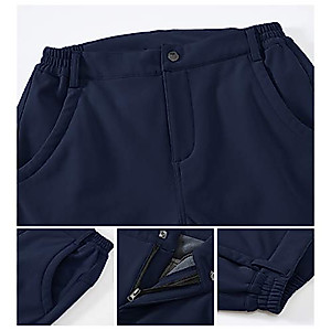 Gopune Women's Windproof Waterproof Sportswear Outdoor Hiking Fleece Pants (Navy,M)