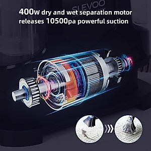 Slevoo Carpet Cleaner Machine 10.5Kpa Strong Suction, 400W Powerful Motor, Portable Upholstery Cleaner with Spot & Stain Remover for Pet Accident, Rugs, Carpet and Upholstery, Black