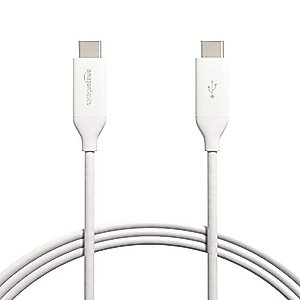 Amazon Basics 100W USB-C to USB-C 3.1 Gen 1 Cable with Power Delivery - 6-Foot, White