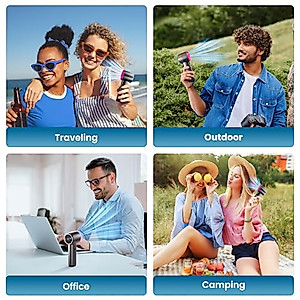 BURLAN Handheld Fan [Quickly Cooling Down], Small Portable Fan, Battery Operated Fan [13-30 Working Hours], Rechargeable Mini Fan with USB, Pocket Hand Fans for Makeup, Travel Camping outdoor (Black)