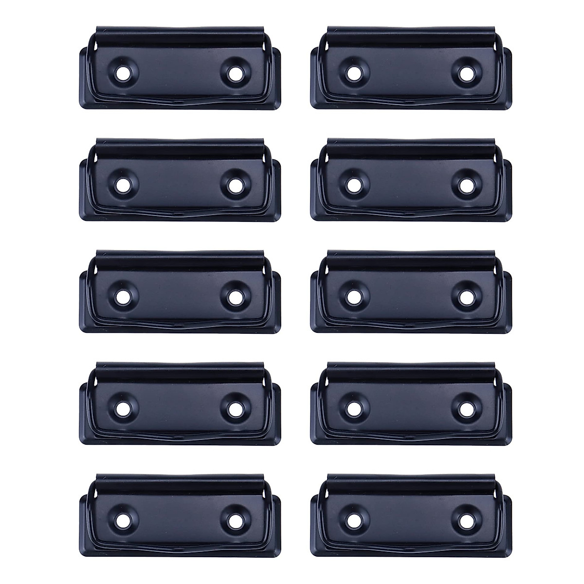 Wealrit 10 pcs Clipboard Clips,Mountable Clipboard Clips with Rivets,Stainless Steel Clipboards Hardware with Rubber Grip and Pen Clip, 2.8 Inch Length,Black