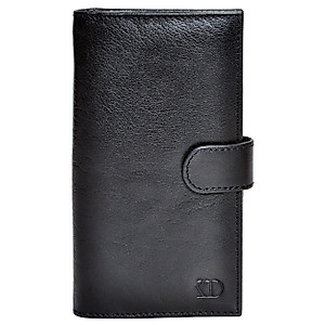 ESTALON Leather Checkbook Cover for Men & Women - Duplicate Checks - RFID Blocking - Slim Wallet with 5 Card Holder Slots - Personal & Business Checks - Standard Register - Gifts for Him, Her