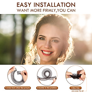 TUICARE 3Pieces Full Circular Stretch Comb Flexible Plastic Circle Comb Stretch Hair Comb Headband Hairband Holder for Women Girls