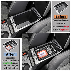 RUNROAD Center Console Organizer Compatible with Subaru Crosstrek 2023 2024 2025 & Impreza 2024 Accessories, Insert Secondary Storage Box Console Organizer Armrest Tray, Black