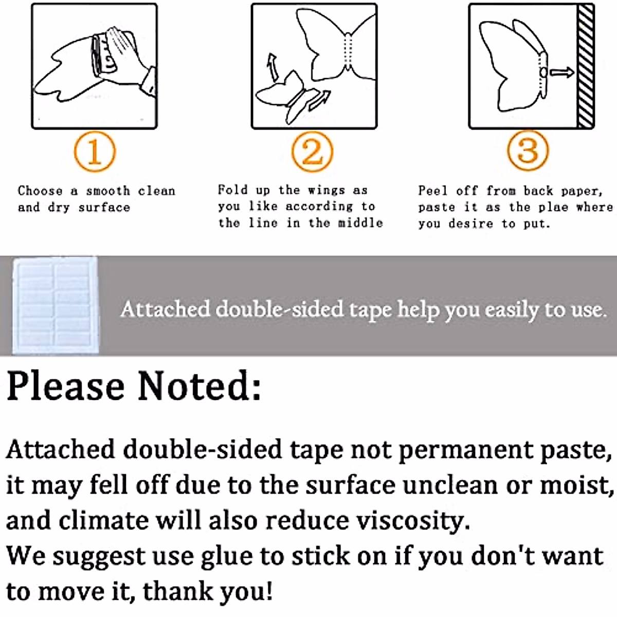 Ewong Butterfly Wall Decals 24PCS Room Decor Wall Art 3D Butterflies Mural Sticker Home Decoration Kid Girl Bedroom Bathroom Nursery Classroom Office Party Removable Decorative (Blue)