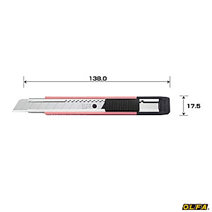 OLFA 203BSP Cutter, Medium, All Purpose Medium, Thick, Pink