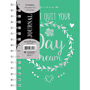 Paperworks Coil Bound Foil Leatherette Journal, 160 Lined Pages, Assorted Designs, Design May Vary (36545N)