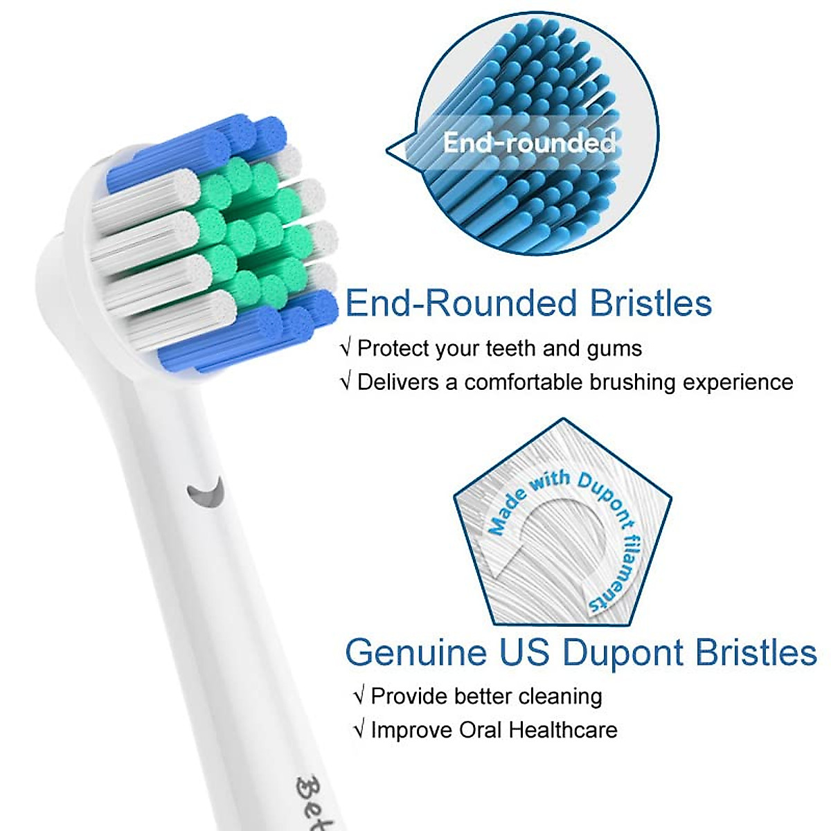 16 Count Replacement Brush Heads Compatible with Oral B Braun Electric Toothbrush, Deep and Precise Cleaning.