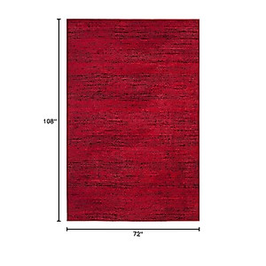 SAFAVIEH Adirondack Collection Area Rug - 6' x 9', Red & Black, Modern Abstract Design, Non-Shedding & Easy Care, Ideal for High Traffic Areas in Living Room, Bedroom (ADR117F)