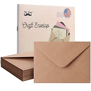 Mr. Pen- Kraft Envelopes, 39 Pack, 5 x 7 Inch, A7 Envelopes, Brown Envelopes, Card Envelopes, Kraft Paper Envelopes, Invitation Envelopes, Postcard Envelopes
