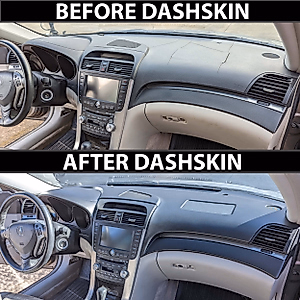 DashSkin Molded Dash Cover Cap Compatible with 2004-2008 Acura TL in Black - Easy Cracked Vinyl Dashboard Fix