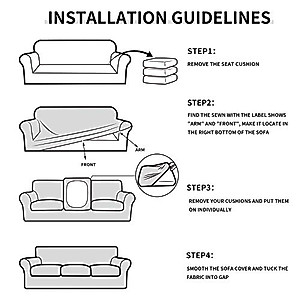 Easy-Going Couch Cover, Stretch Sofa Cover with 3 Cushion Covers, Washable Spandex Jacquard Fabric, Elastic Furniture Protector for Pets, Kid (Large, Dark Gray)