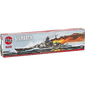 Airfix Bismarck 1:600 Vintage Classics Military Naval Ship Plastic Model Kit A04204V