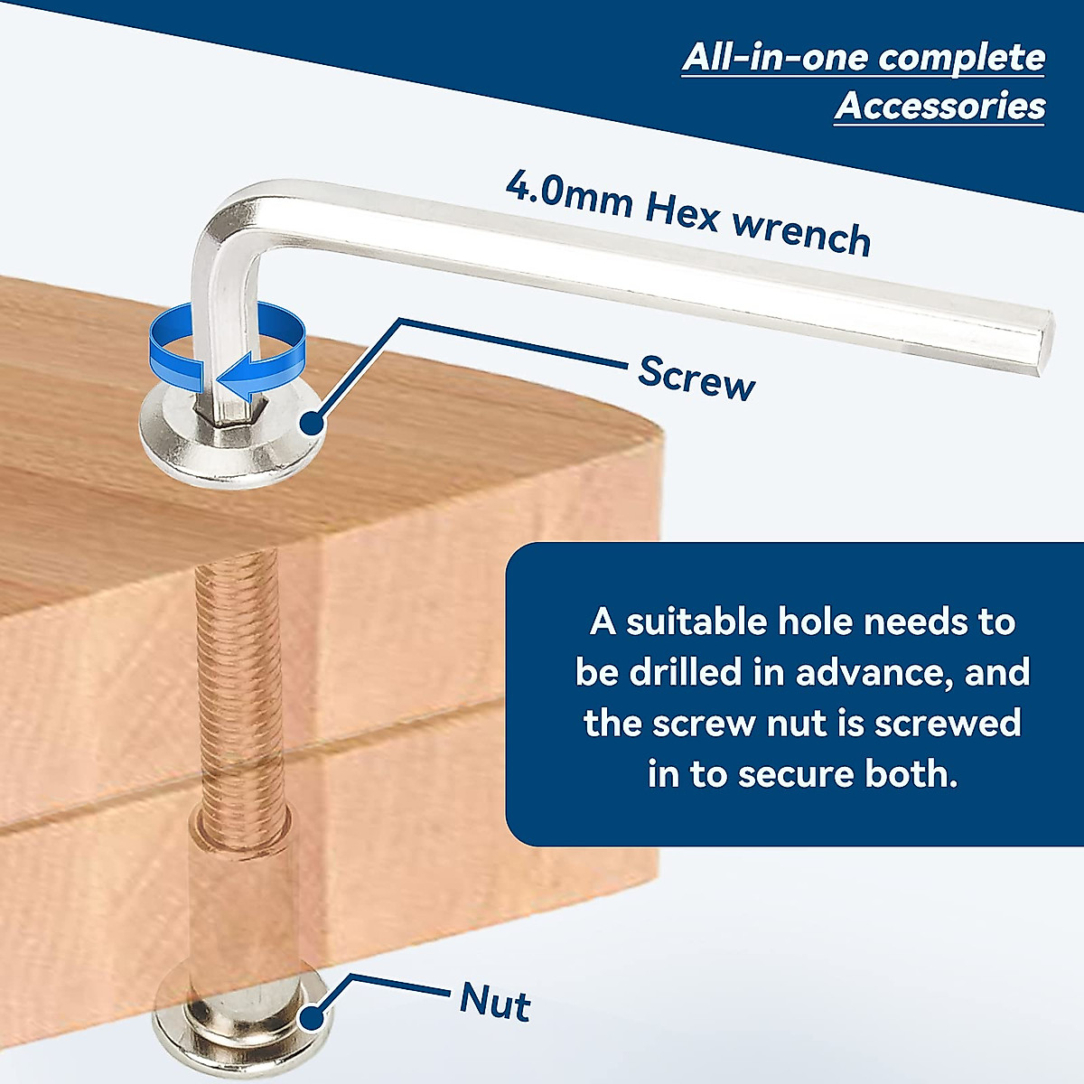 M6 x 16mm/20mm/25mm/30mm/40mm 140Pcs Hex Socket Screws Head Nuts with 1Pc Allen Wrench