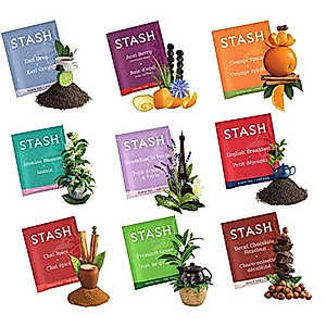 BLUE RIBBON Stash Tea Bags Sampler Assorted Tea Bags in Bamboo Gift Box (80 Count) 30 Flavors Gifts For Women Men Family Friends Coworkers