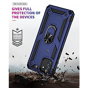 DINGXIN Galaxy A03 Case, Samsung A03 Phone Case, [Military Grade] Metal Ring Stand Car Mount Shockproof Protective Case for Samsung Galaxy A03 (Blue)