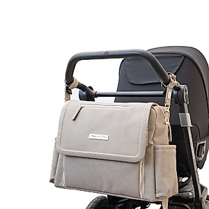 Petunia Pickle Bottom Boxy Backpack Deluxe, Diaper Bag for Parents, Stylish Baby Bag, Spacious Backpack, On-The-Go Moms, Sand Cable Stitch