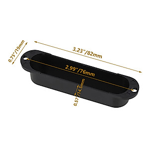 Lovermusic 82mm Black Plastic Closed Shell Electric Guitar Single Coil Pickup Covers Pack of 3