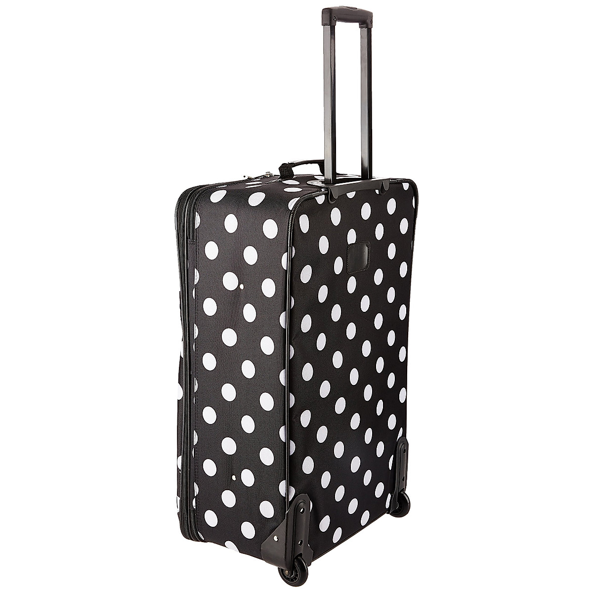 Rockland Vara Softside 3-Piece Upright Luggage Set, Black dot, (20/22/28)